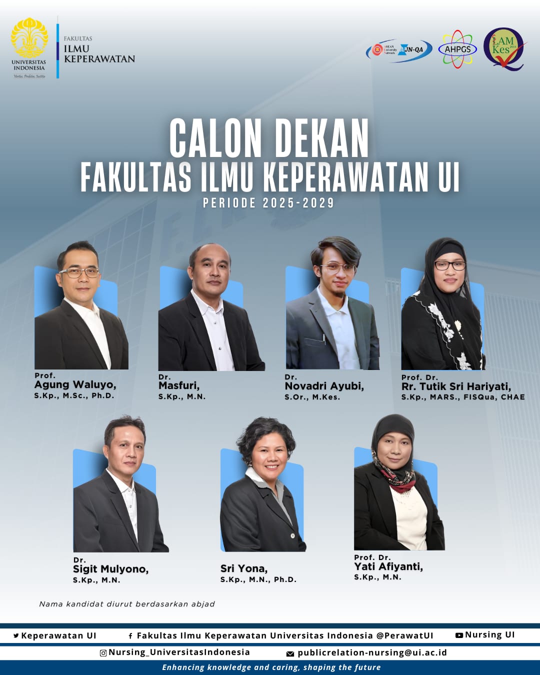 Pengumuman Nama Calon Dekan FIK UI 2025-2029 – Fakultas Ilmu Keperawatan